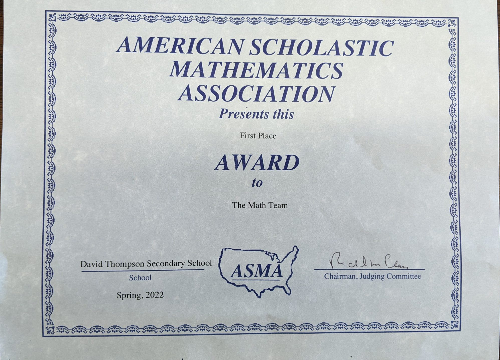 ASMA News Math Contest Results Odyssey AP Mini School Program